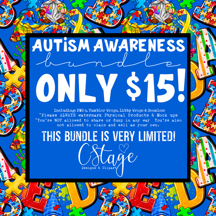 Autism Awareness Bundle Digital Images PNG – CStageDesigns