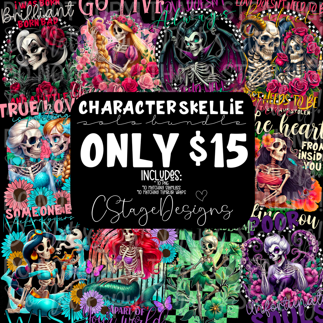 Character Skellie Solo Bundle Digital Images PNG – CStageDesigns