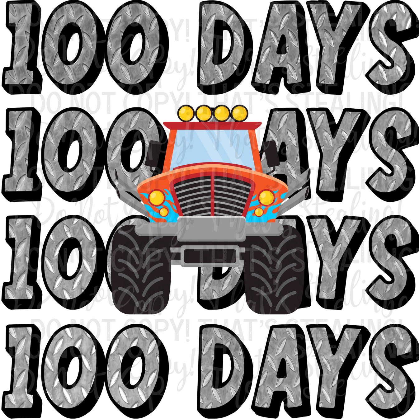 100 Days Monster Truck Digital Image PNG – CStageDesigns