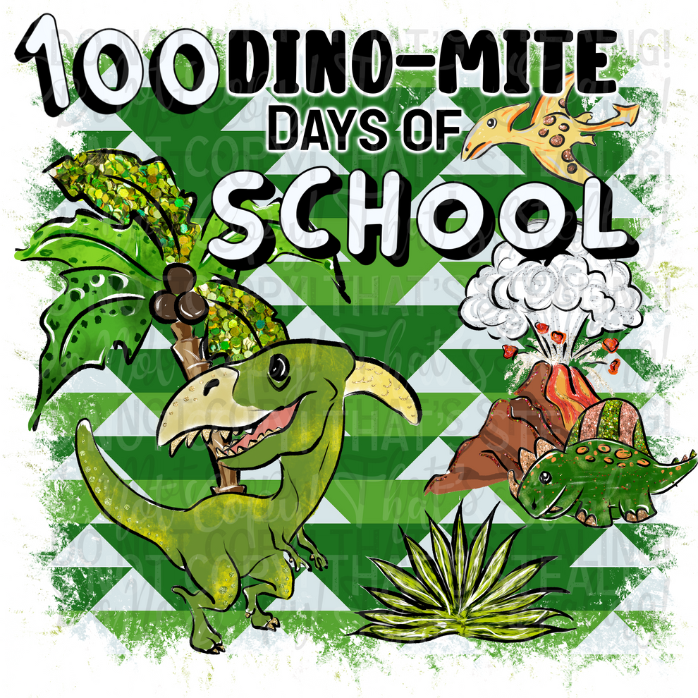 100 Dino-Mite Days of School Digital Image PNG – CStageDesigns